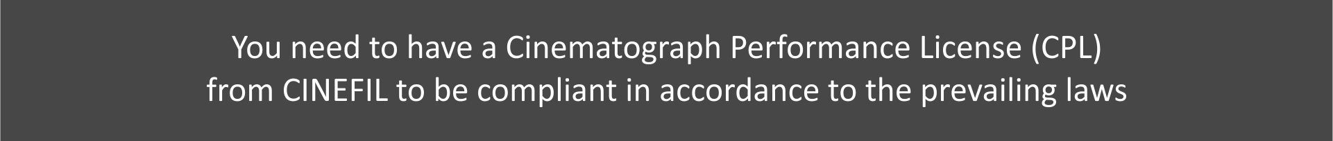 CINEFIL Producers Performance Limited – Cinematograph Performance License